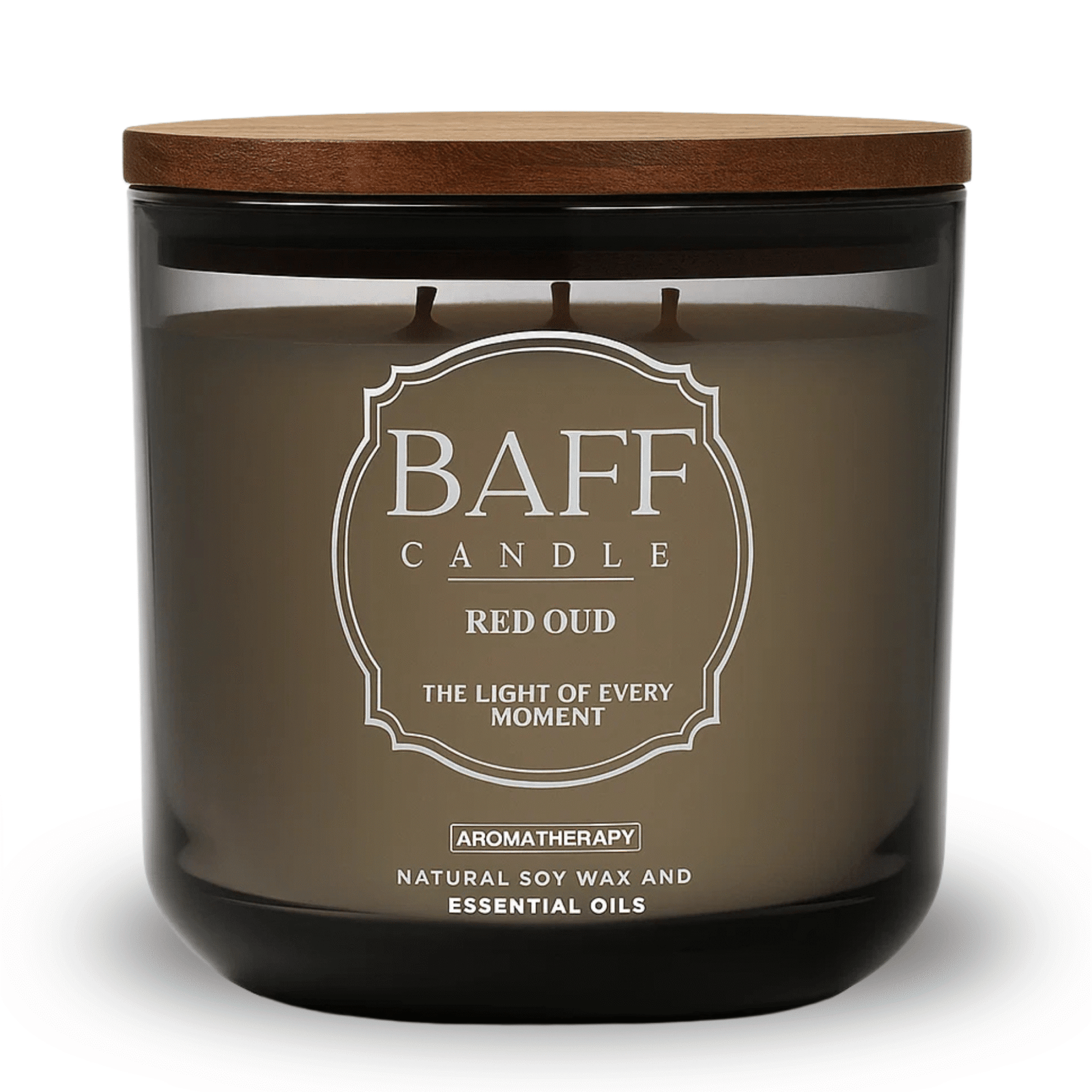 Red Oud Soy Wax Luxury Candle (Three Wick) - Baff Candle