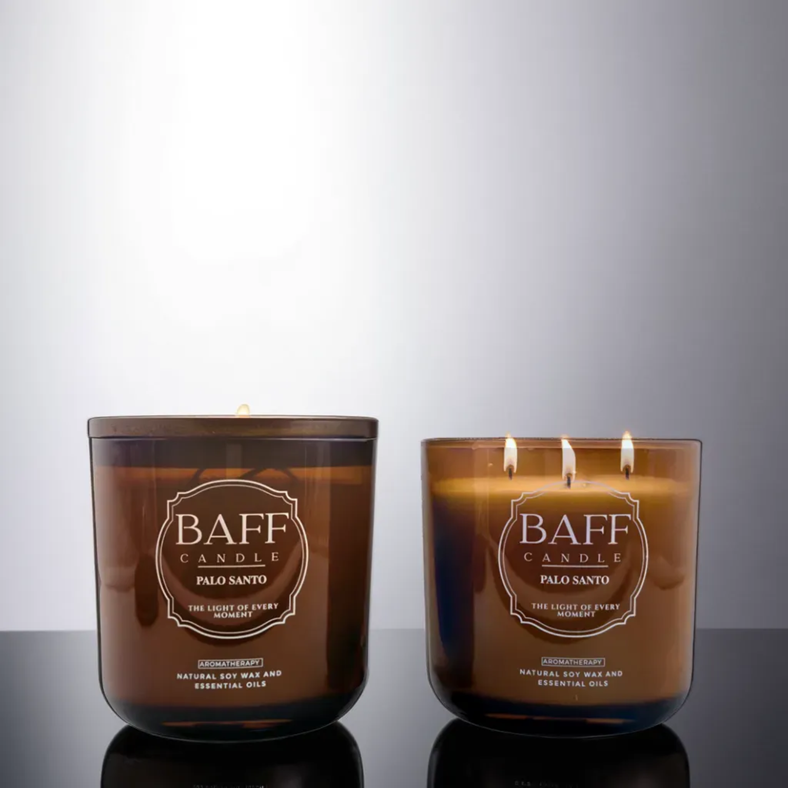 Palo Santo Soy Wax Luxury Candle (Three Wick) - Baff Candle