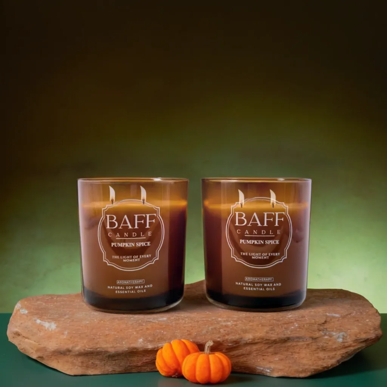 Pumpkin Spice Soy Wax Luxury Candle (Two Wick) - Baff Candle