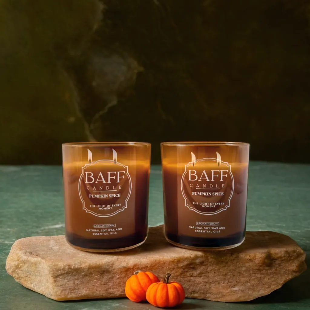 Pumpkin Spice Soy Wax Luxury Candle (Two Wick) - Baff Candle