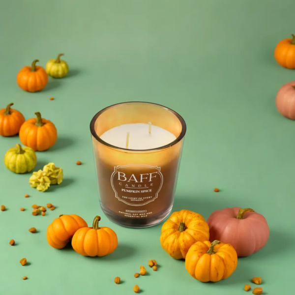 Pumpkin Spice Soy Wax Luxury Candle (Two Wick) - Baff Candle